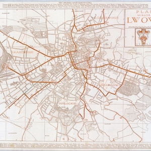 Lviv Map, Map of Lviv, Lwow Map, Lwow Plan, Miasto Lwów, Mapa Lwowa ...