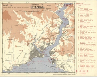 Istanbul Map, Map of Istanbul, Old Istanbul, Retro Istanbul City ...