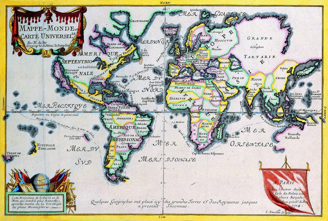 Old World Map, Digital Map Print, Vintage Map, Vintage Map Print ...