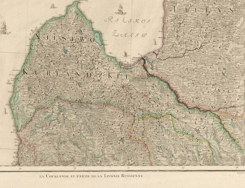 Old Latvia Map, Courland Map, Kurlandia Map, Inflanty Map, Polish ...