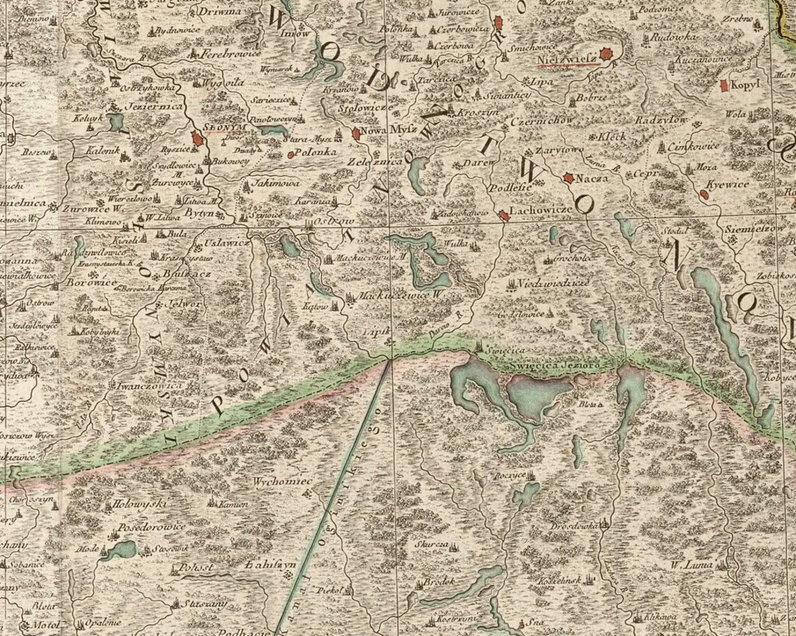 Old Map of Poland, Rizzi Zannoni, Carte De La Pologne, Minsk and ...