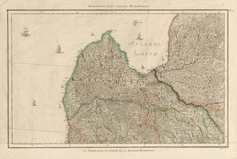 Old Latvia Map, Courland Map, Kurlandia Map, Inflanty Map, Polish ...