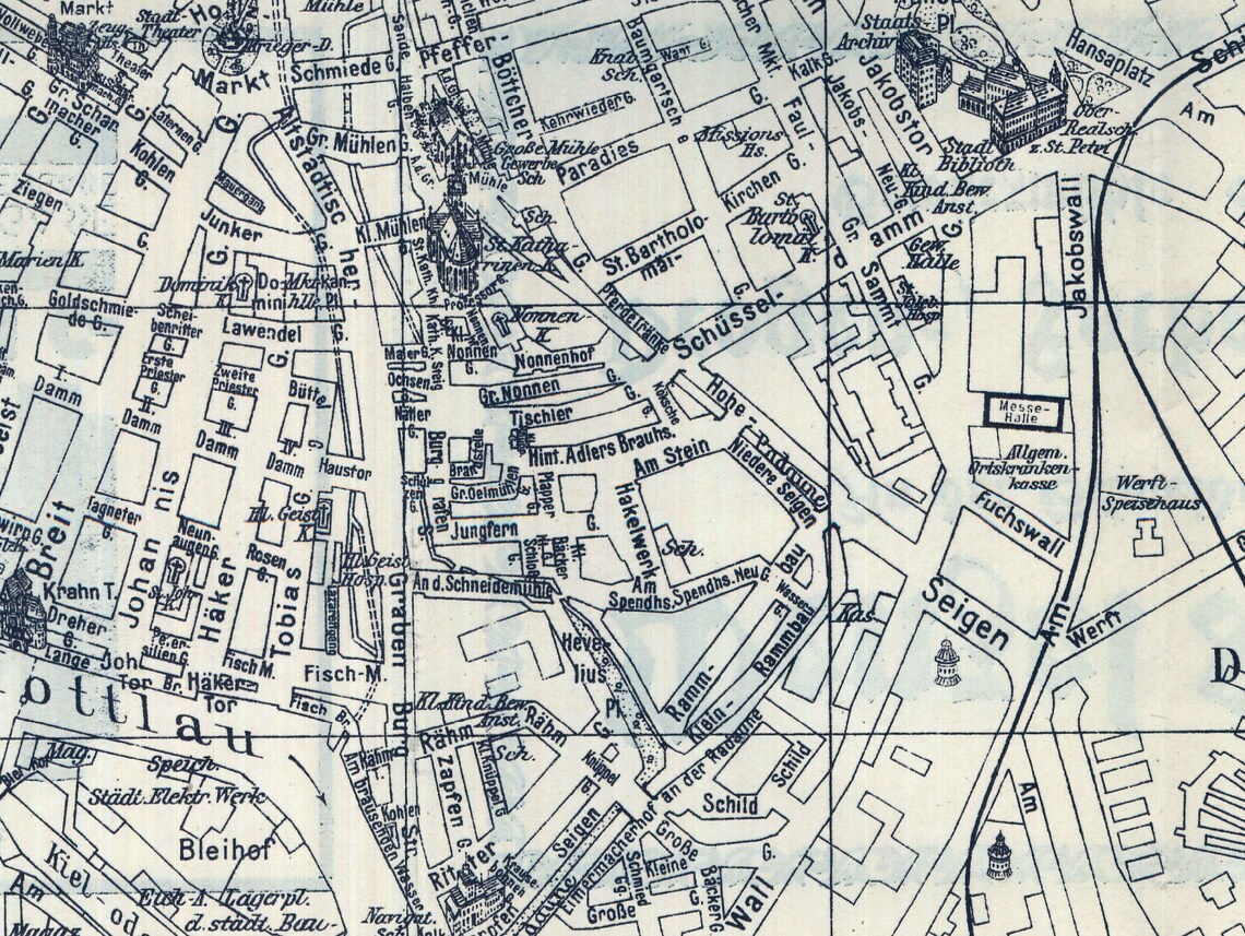 Danzig Map, Map of Danzig, Gdansk Map, Gdańsk Map, Old Map of Gdansk ...