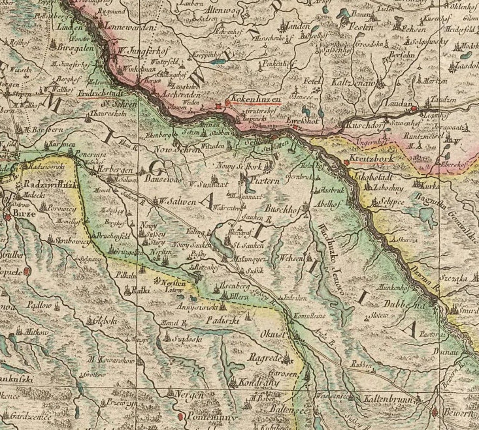 Old Latvia Map, Courland Map, Kurlandia Map, Inflanty Map, Polish ...