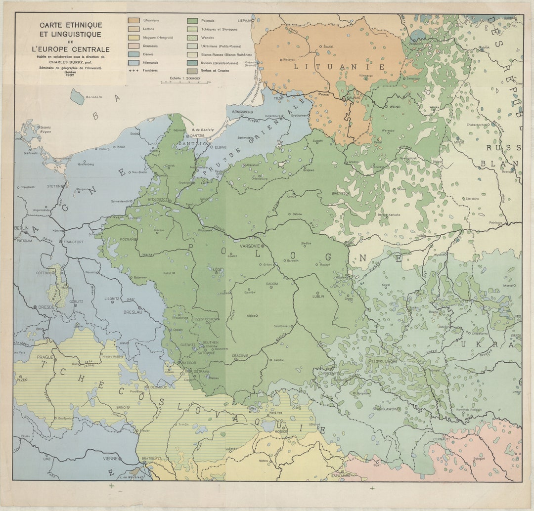 Linguistic Map of Central and Eastern Europe, Linguistic Map, Language ...