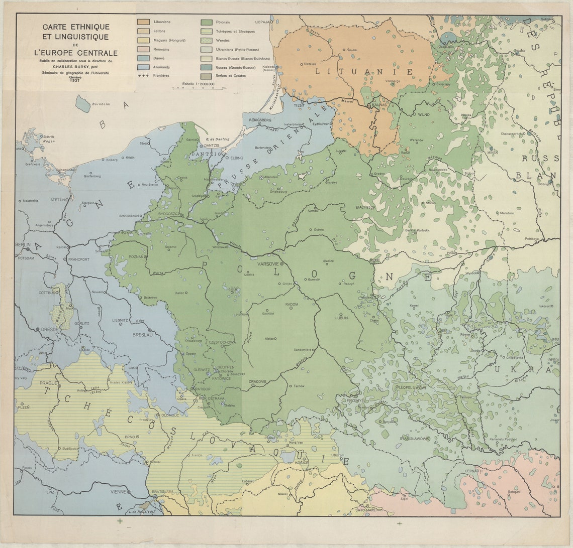Linguistic Map of Central and Eastern Europe, Linguistic Map, Language ...