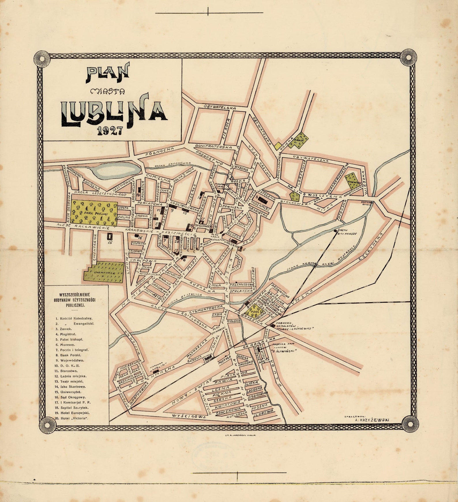 Lublin Map, Map of Lublin, Lublin Plan, Lublin Poster, Lublin Art ...