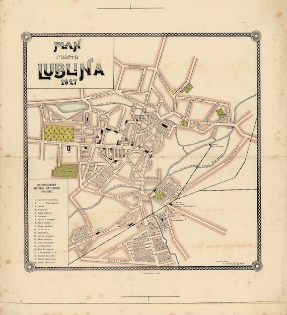 Lublin Map Map of Lublin Lublin Plan Lublin Poster Lublin - Etsy