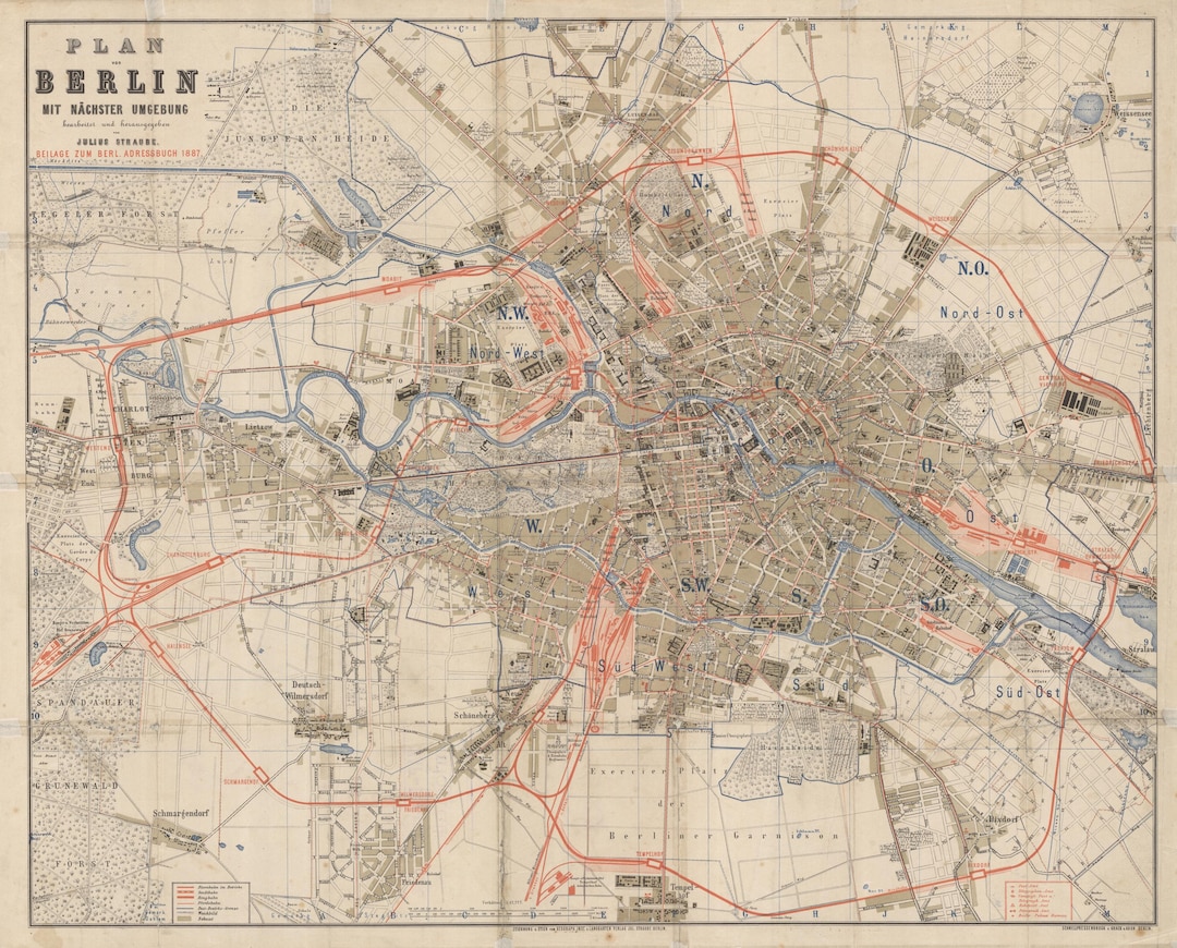 Plan of Berlin, Berlin Map, Berlin Map Print, Berlin Art, Berlin Poster ...