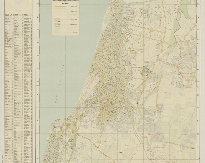 TEL AVIV Stadtplan, Tel Aviv Poster, Stadtkarte Tel Aviv, Tel Aviv ...