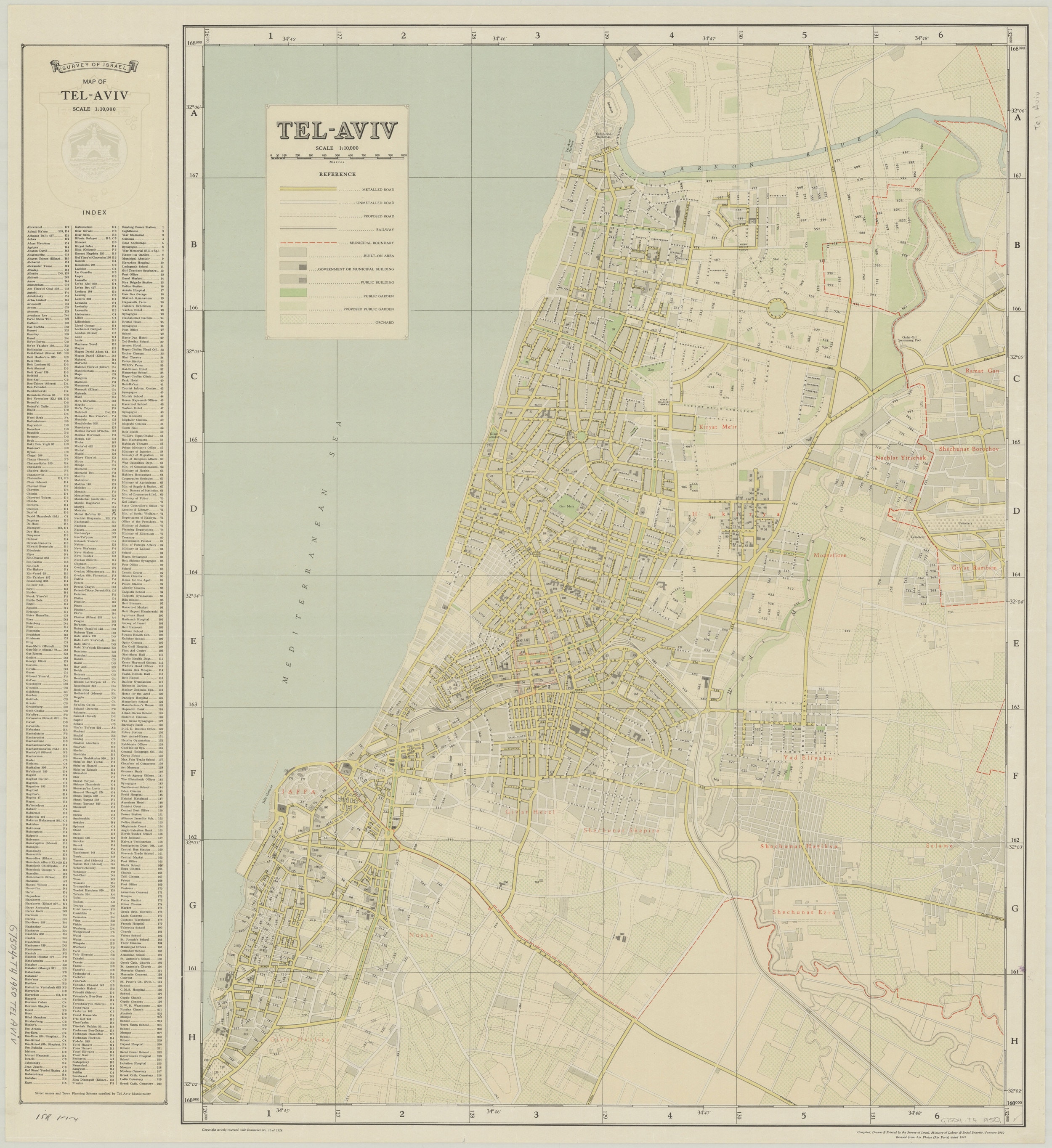Tel Aviv Map, Map of Tel Aviv, Tel Aviv Decor, Tel Aviv Wall Art, Tel ...