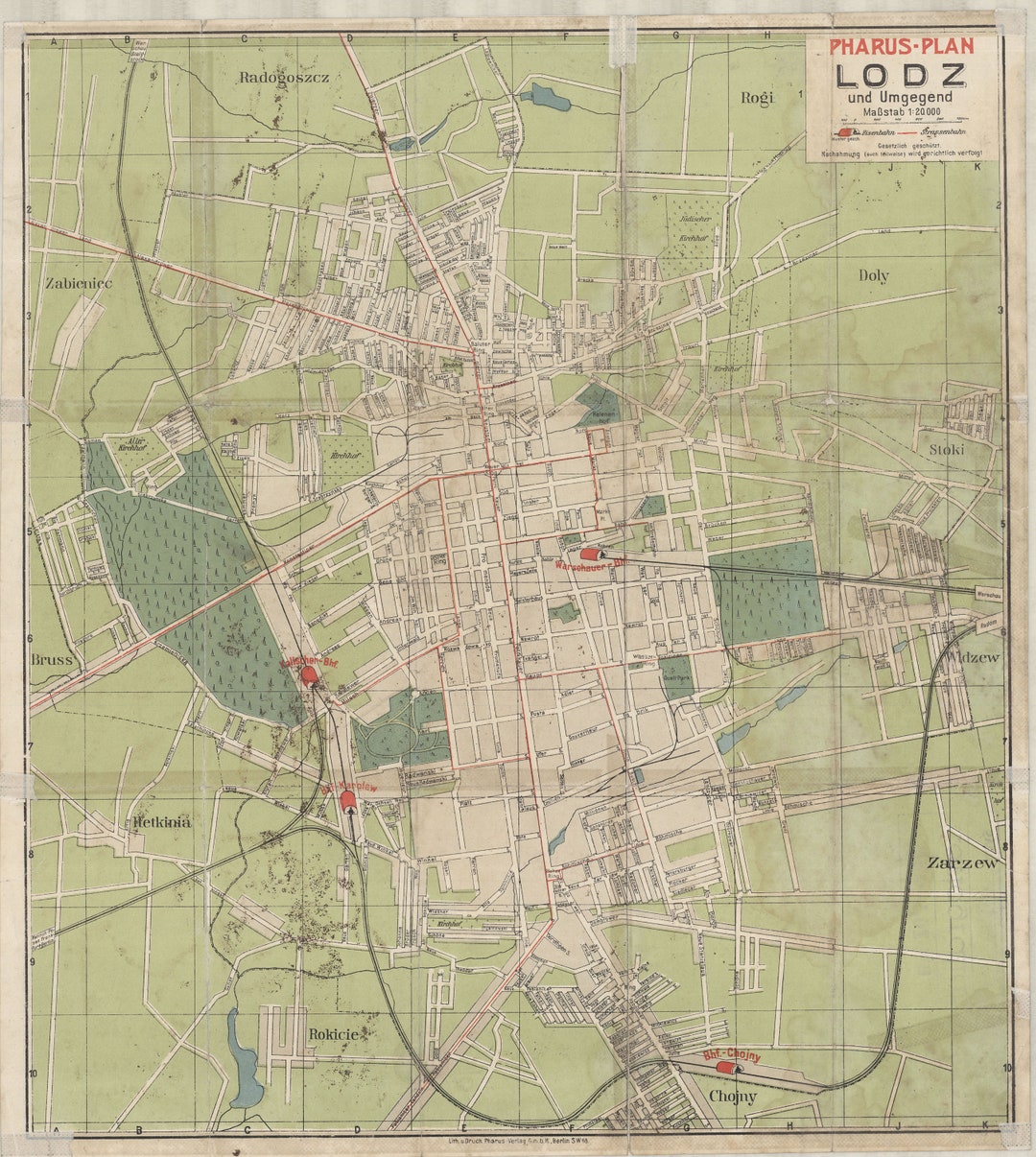 Lodz Map, Map of Lodz, Lodz Plan, Lodz Print, Old Lodz Map, Vintage ...