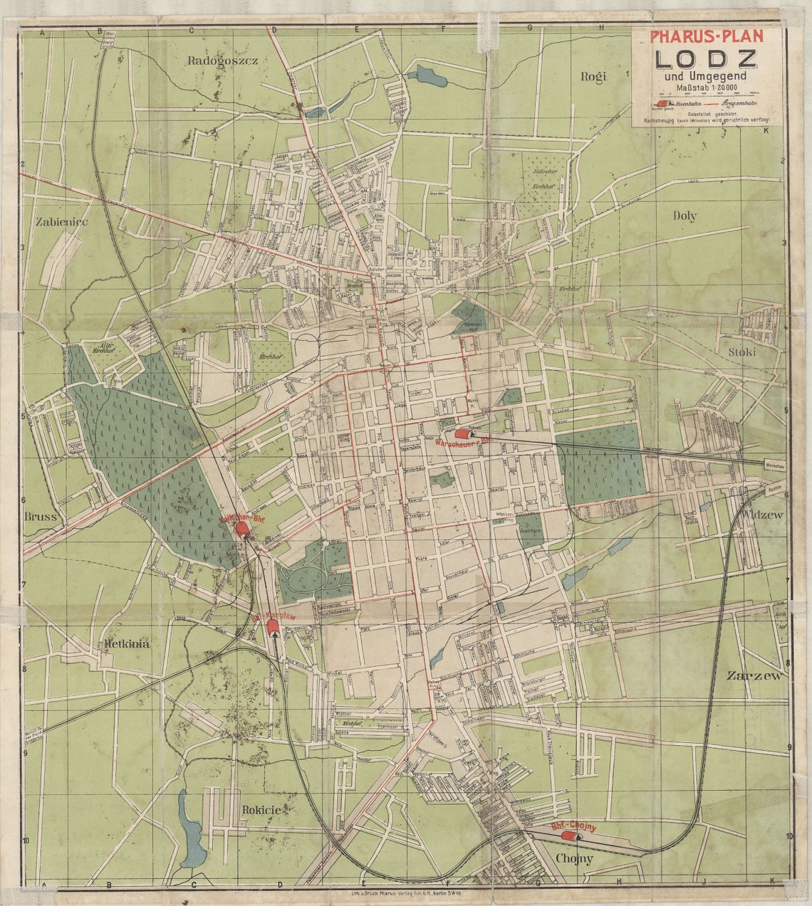 Lodz Map, Map of Lodz, Lodz Plan, Lodz Print, Old Lodz Map, Vintage ...