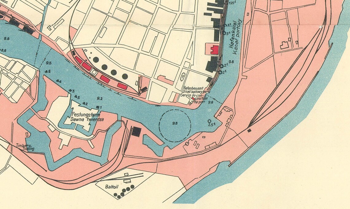 The Port of Gdansk Map, the Port of Danzig Map, Map of Danzig, Danzig ...