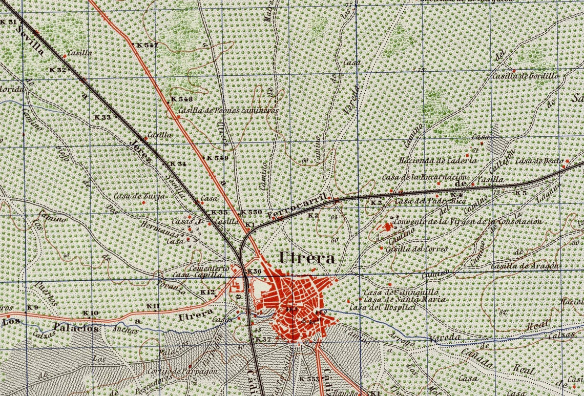 Utrera Map, Map of Utrera, Utrera Plan, Utrera Spain, Utrera Poster ...