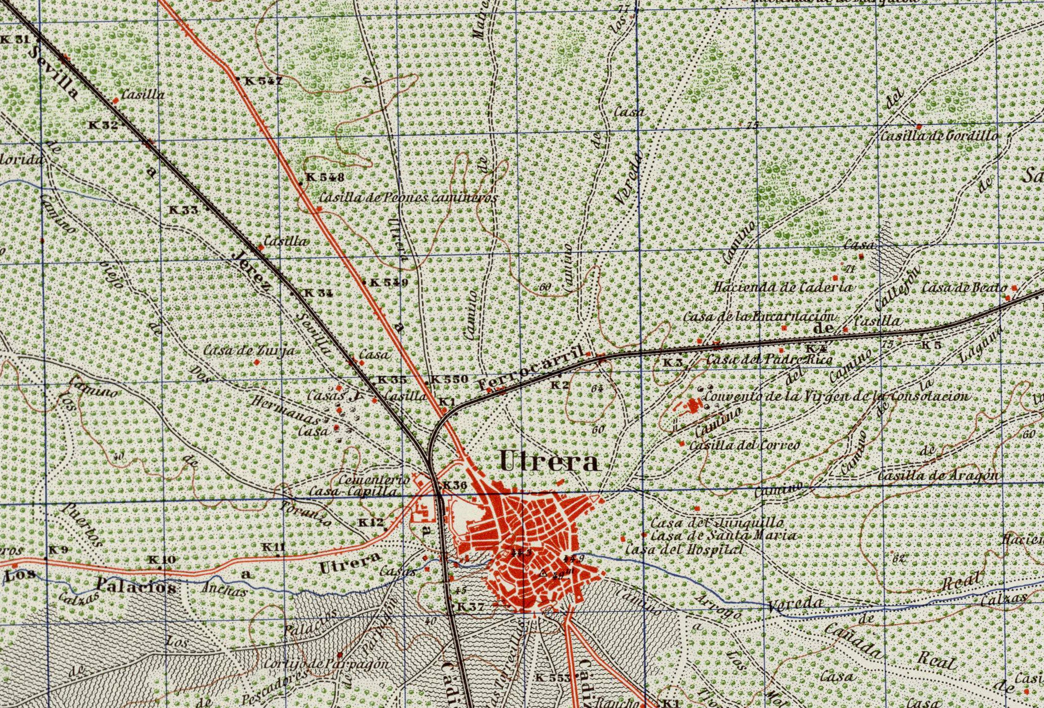 Mapa de Utrera, Mapa de Utrera, Plano de Utrera, Utrera España, Cartel ...