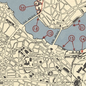 Istanbul Map, Map of Istanbul, Old Istanbul, Retro Istanbul City ...