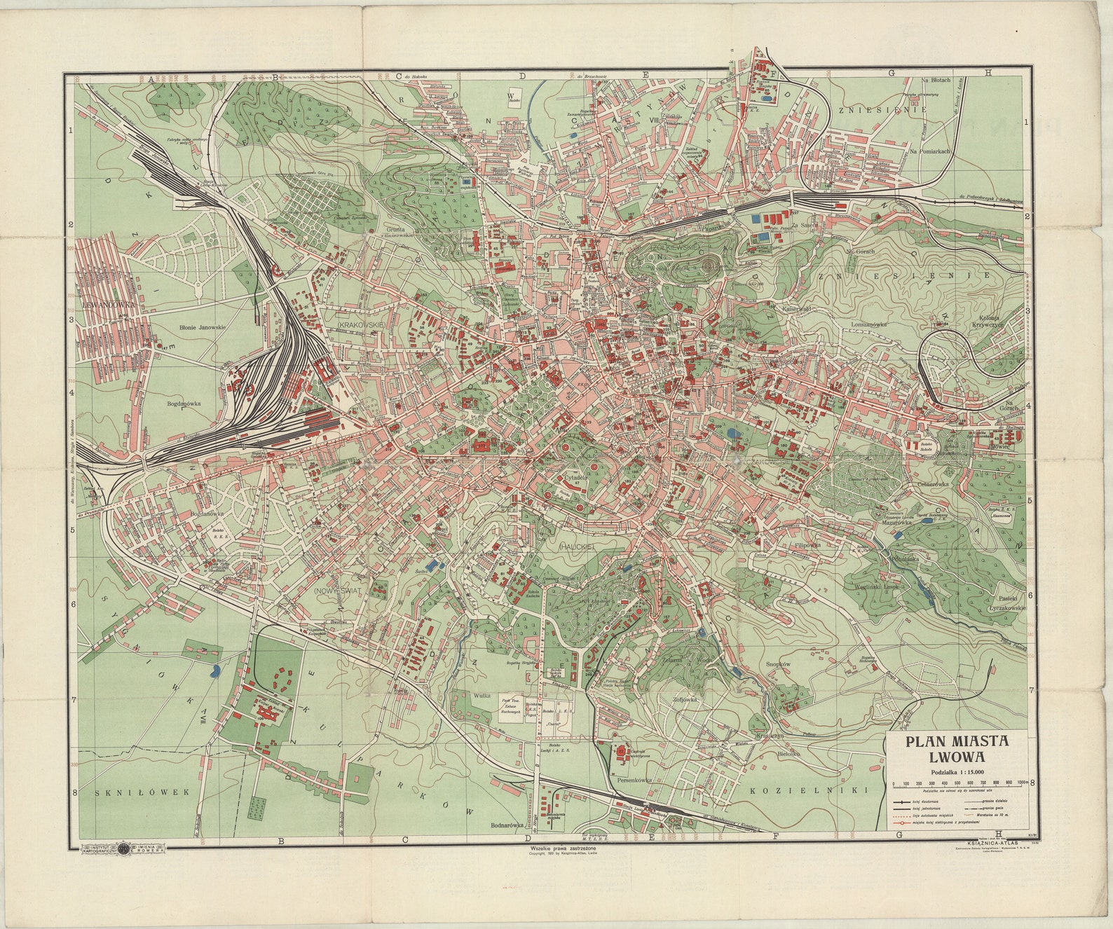 Plan Miasta Lwowa, Lviv City Plan, Lvov Map, Lviv Map, Old Lviv Plan ...
