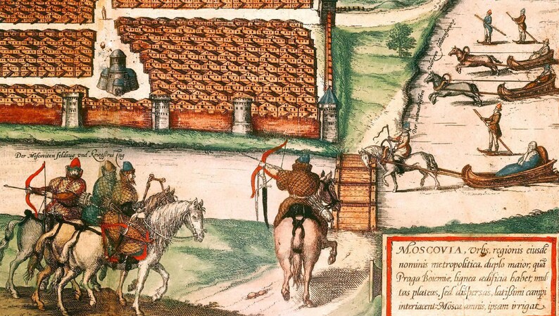 Moscow Map, Map of Moscow, Old Map of Moscow, Old Europe Map, Vintage ...