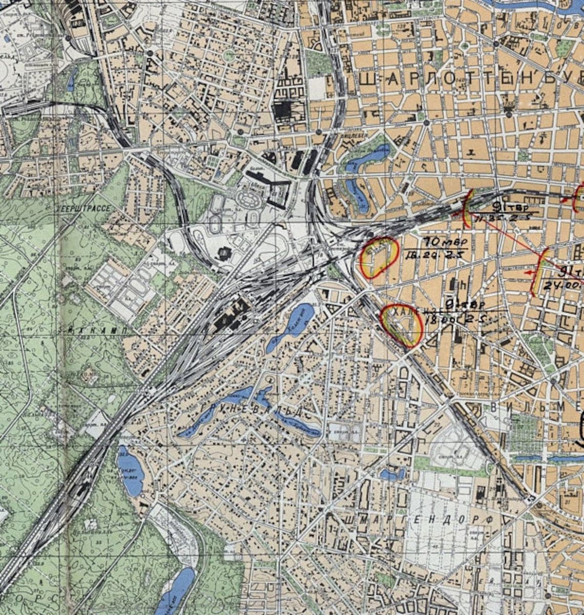 Soviet Berlin Map, War Berlin Map, Soviet Map of Berlin, Russian Map of ...