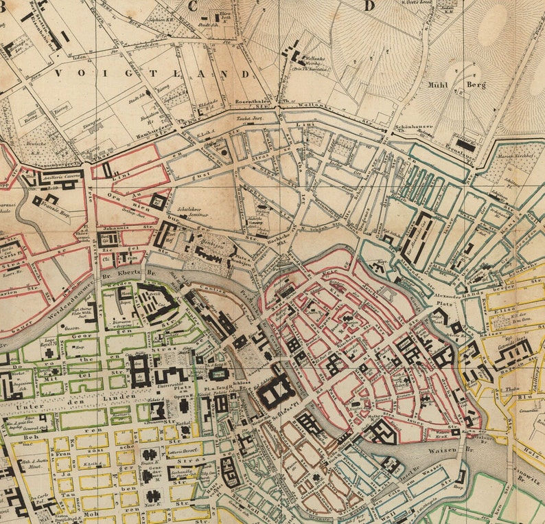 Berlin Map, Old Berlin Map, Berlin Map Print, Old Map of Germany ...