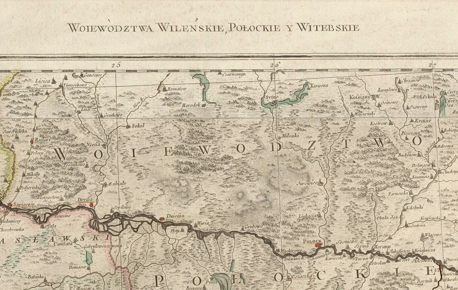 Old Map of Poland Rizzi Zannoni Carte De La Pologne Wilno - Etsy