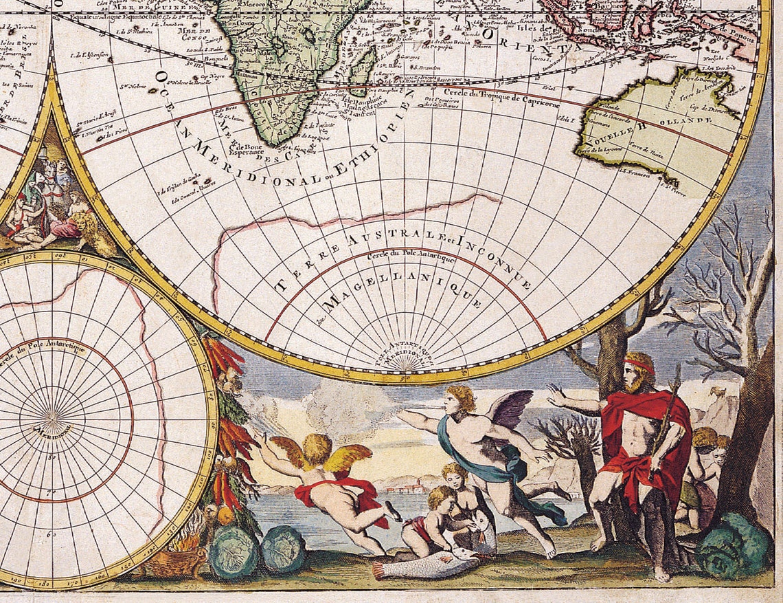 Antique World Map, Old World Map, Digital Map Print, Vintage Map ...