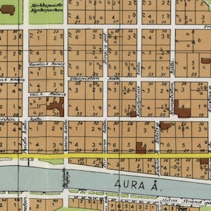 Turku Map, Turku Print, Turku Poster, Turku Maps, Turku Plan, Turku ...