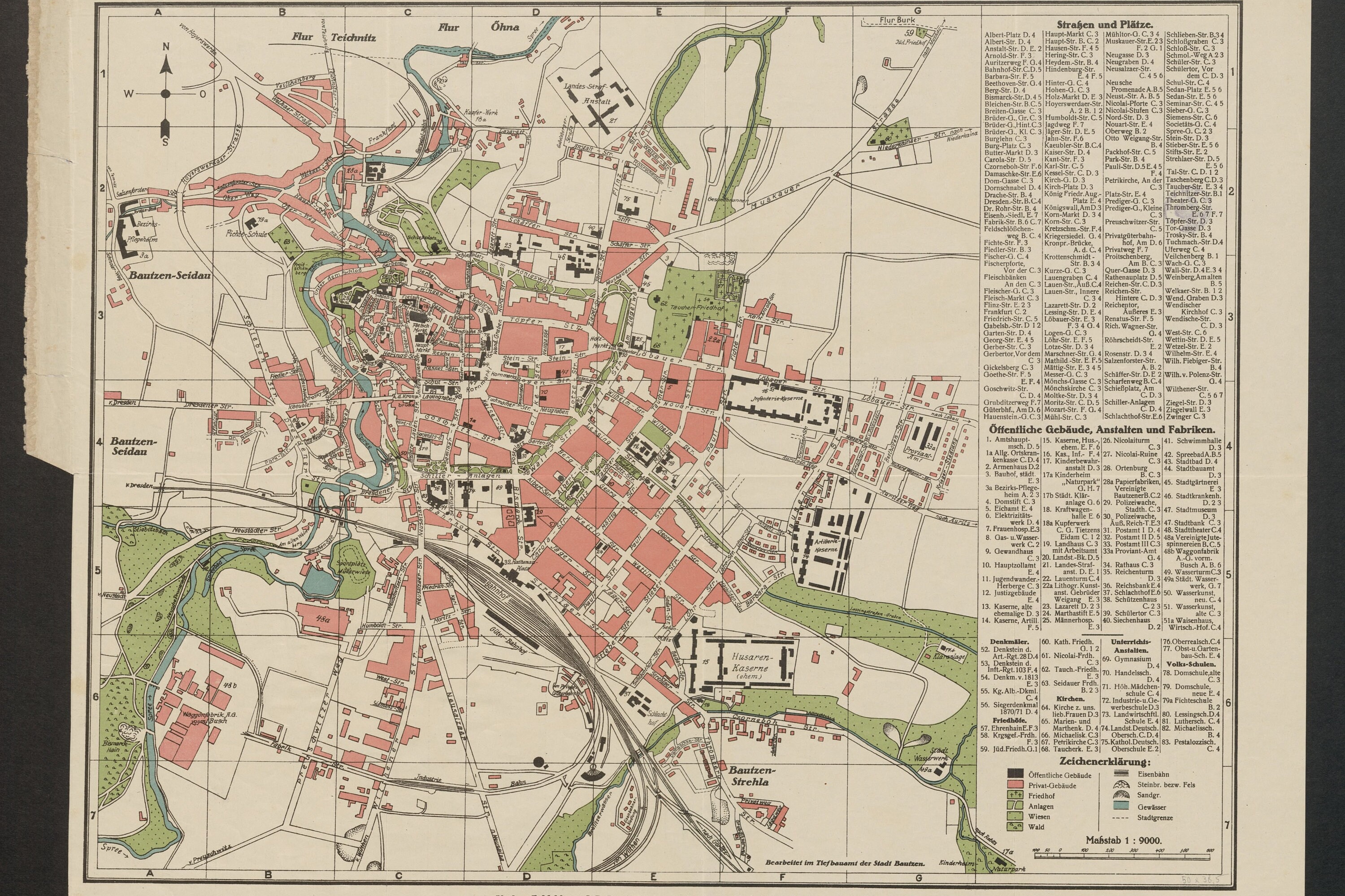 Bautzen Stadtplan, Bautzen Karte, Bautzen Map, Budissin Map, Budyšin ...