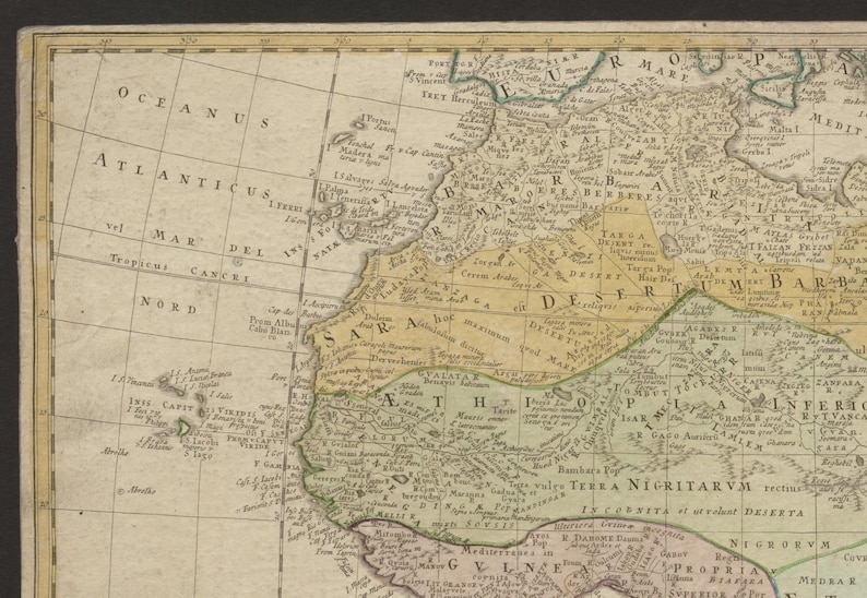 Mapa antigo da África, Impressão da África, Pôster africano, Download ...