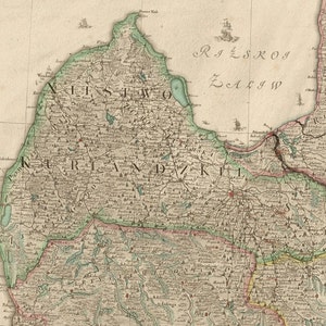 Old Latvia Map, Courland Map, Kurlandia Map, Inflanty Map, Polish ...
