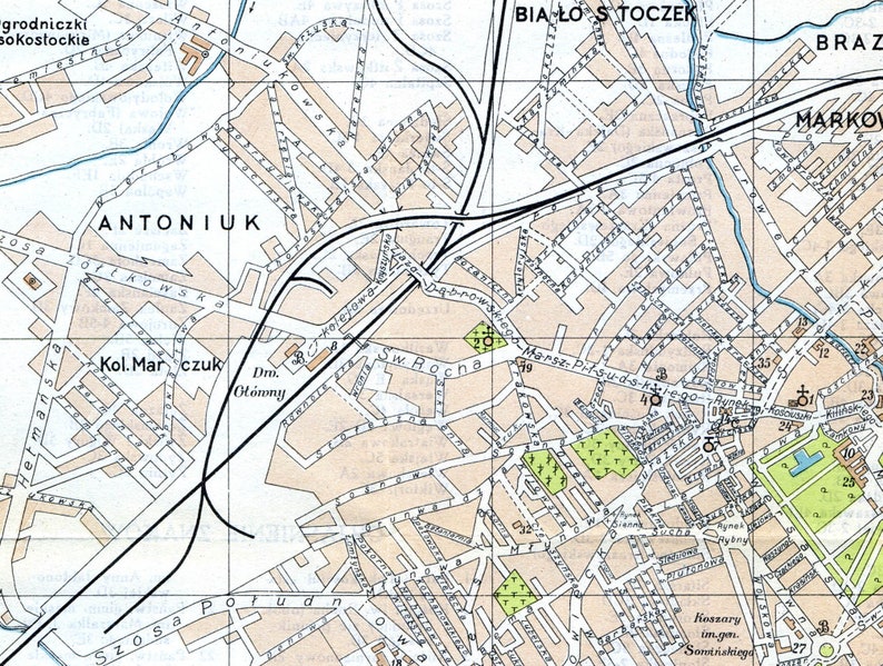 Białystok Map, Map of Bialystok, Bialystok Print, Bialystok Poster ...