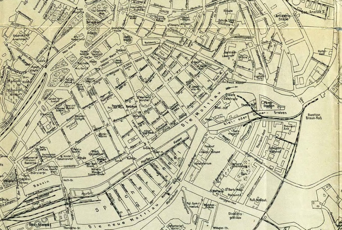 Danzig Plan, Old Danzig Map, Retro Gdansk Plan, Vintage Gdańsk Map ...