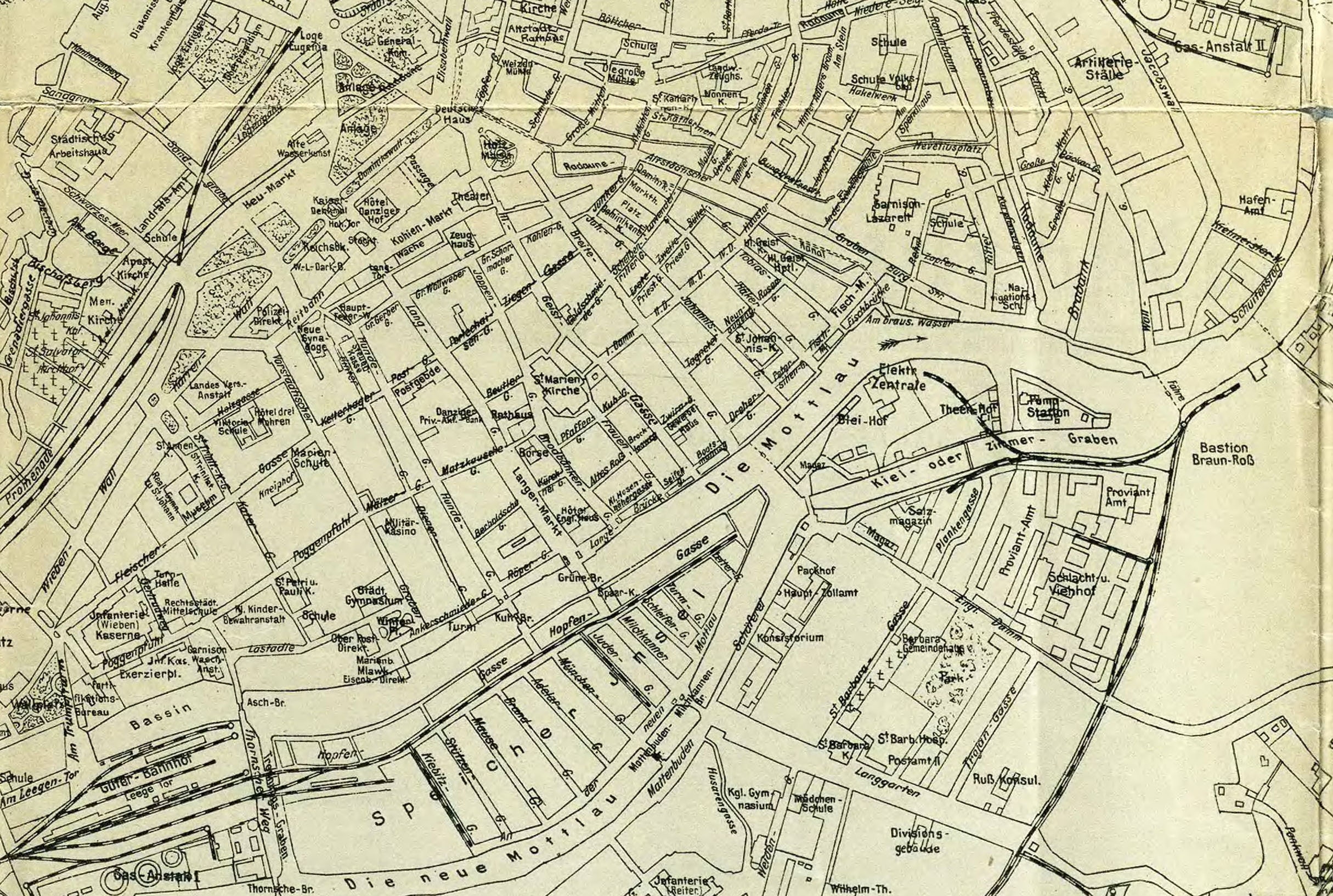 Danzig Plan, Old Danzig Map, Retro Gdansk Plan, Vintage Gdańsk Map ...