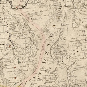 Old Map of Poland, Rizzi Zannoni, Carte De La Pologne, Wilno Map ...