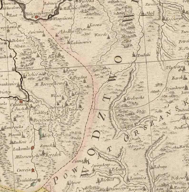 Old Map of Poland, Rizzi Zannoni, Carte De La Pologne, Wilno Map ...