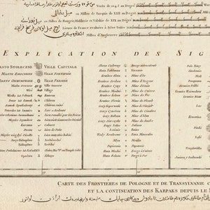 Map of the Borders of Poland and Transylvania, Southern Part of Halych ...