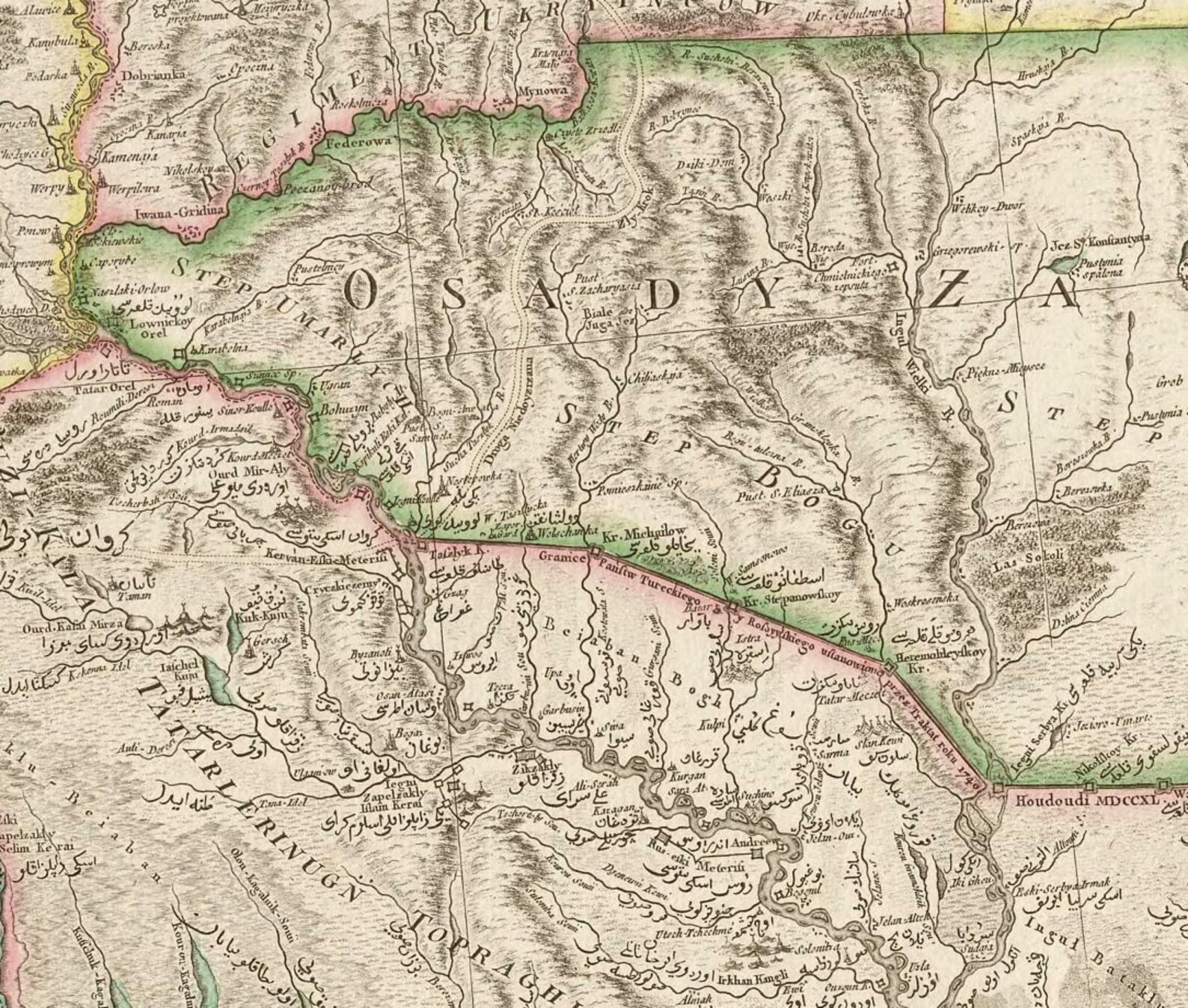 Map of the Borders of Poland, Starting From Balta Till the Sina Woda ...
