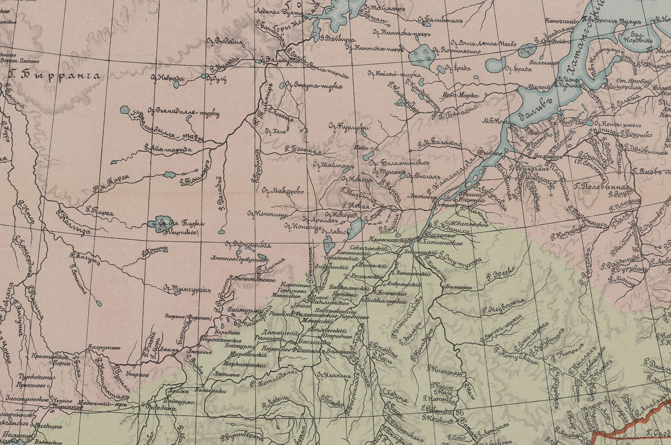 Map of the Yenisei Province, Old Russia Map, Map of Russia, Russia Map ...