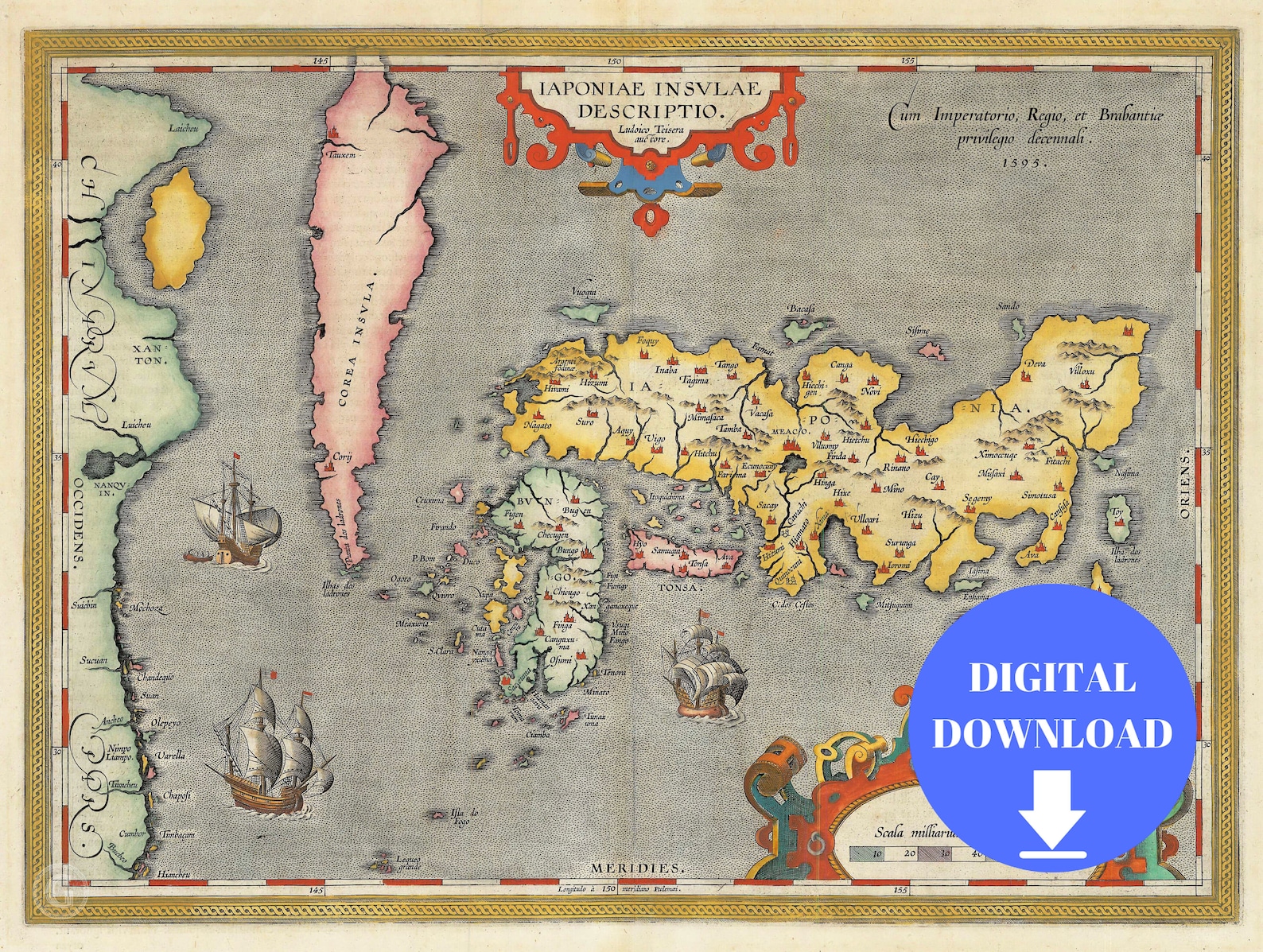 Japan Map Vintage, Japan Map, Japan Map Print, Vintage World Map, Large ...