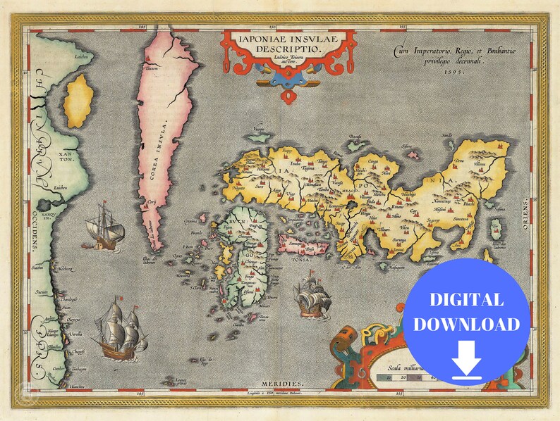 Japan Map Vintage, Japan Map, Japan Map Print, Vintage World Map, Large ...