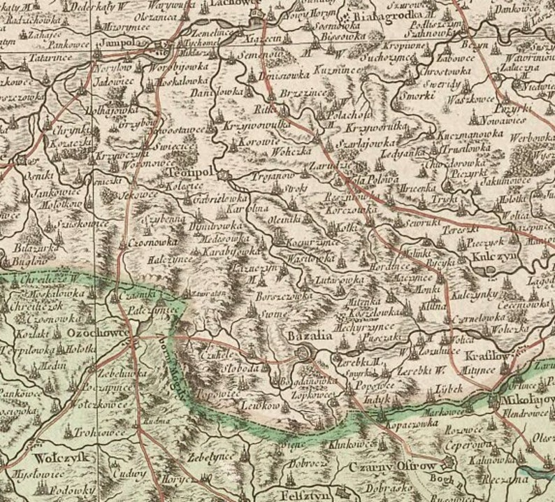 Map of Podolia, a Large Part of Volhynia, Map of Poland, Poland Map ...