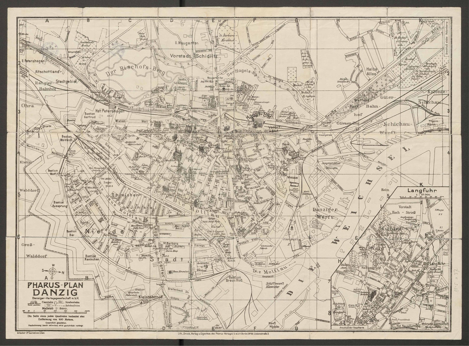 Danzig Map, Map of Danzig, Gdansk Map, Gdańsk Map, Old Map of Gdansk ...