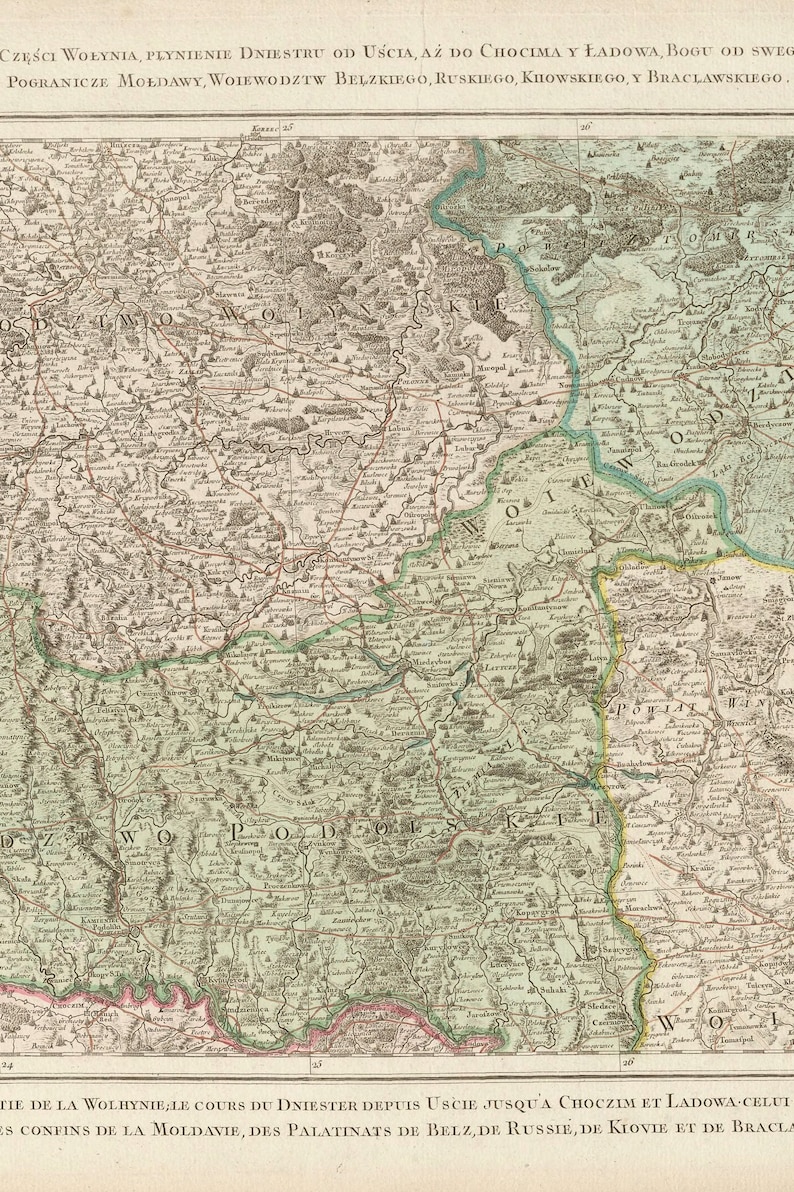Map of Podolia, a Large Part of Volhynia, Map of Poland, Poland Map ...