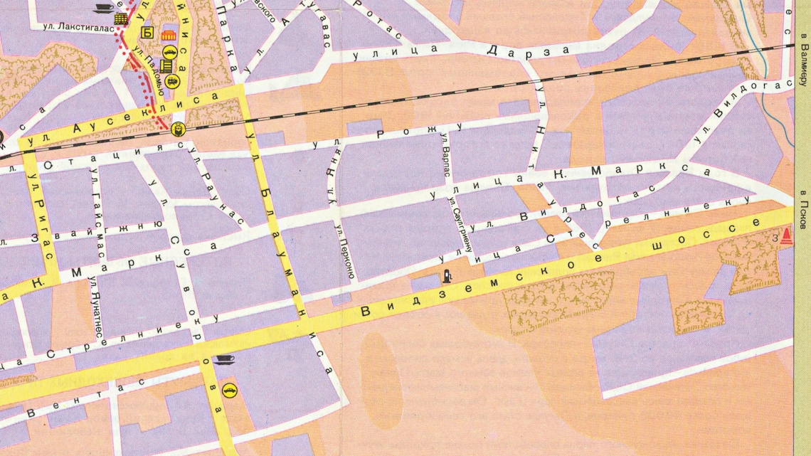 Sigulda Map, Retro Sigulda Plan, Old Map of Sigulda, Vintage Latvia Map ...