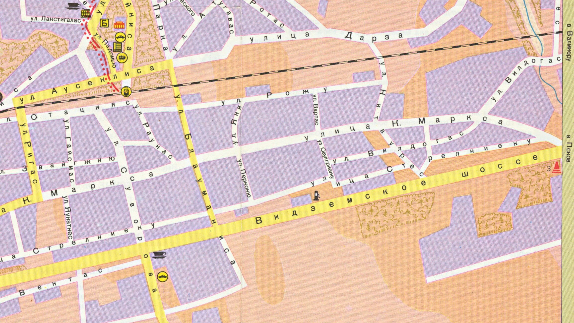 Sigulda Map, Retro Sigulda Plan, Old Map of Sigulda, Vintage Latvia Map ...