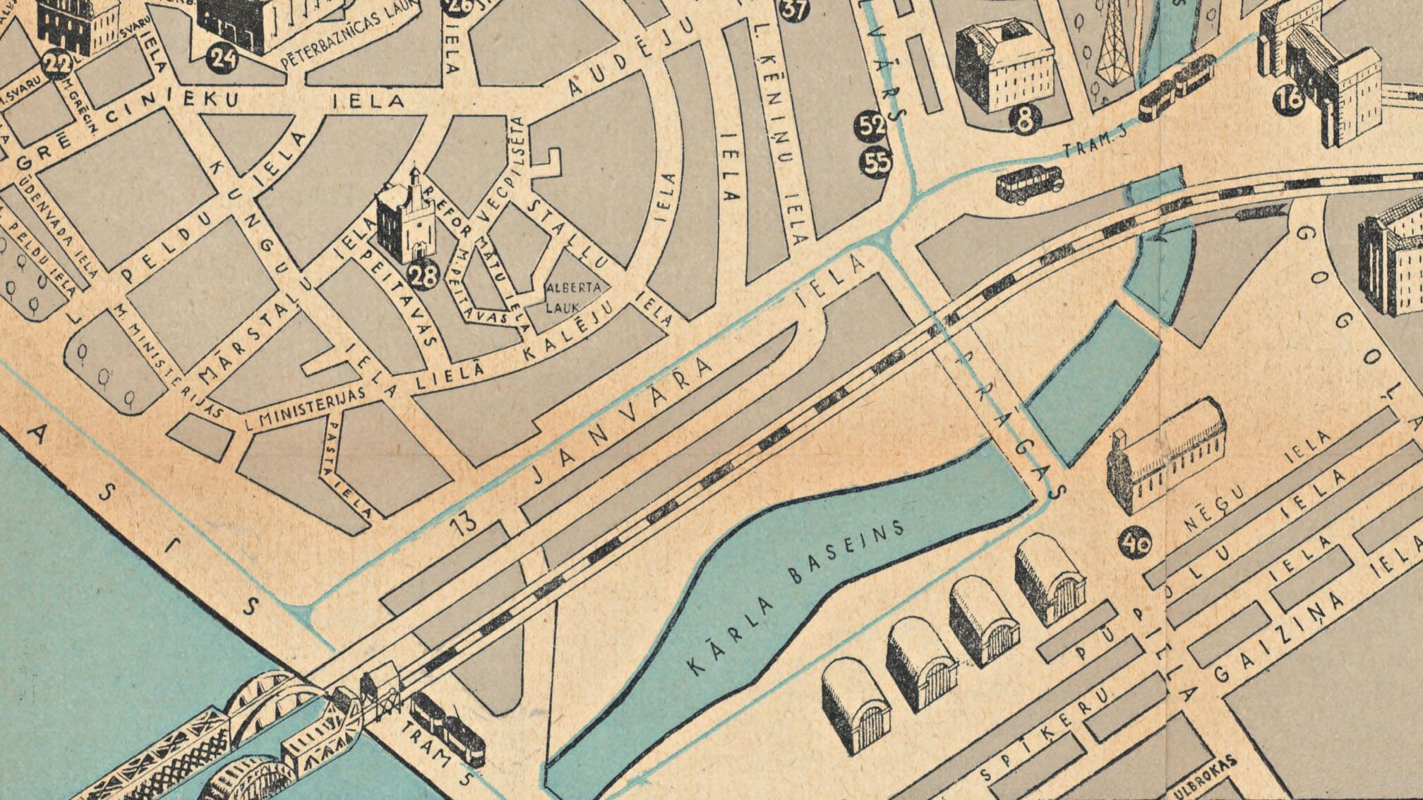 Riga Map, Retro Riga Plan, Old Map of Riga, Vintage Latvia Map, Latvia ...