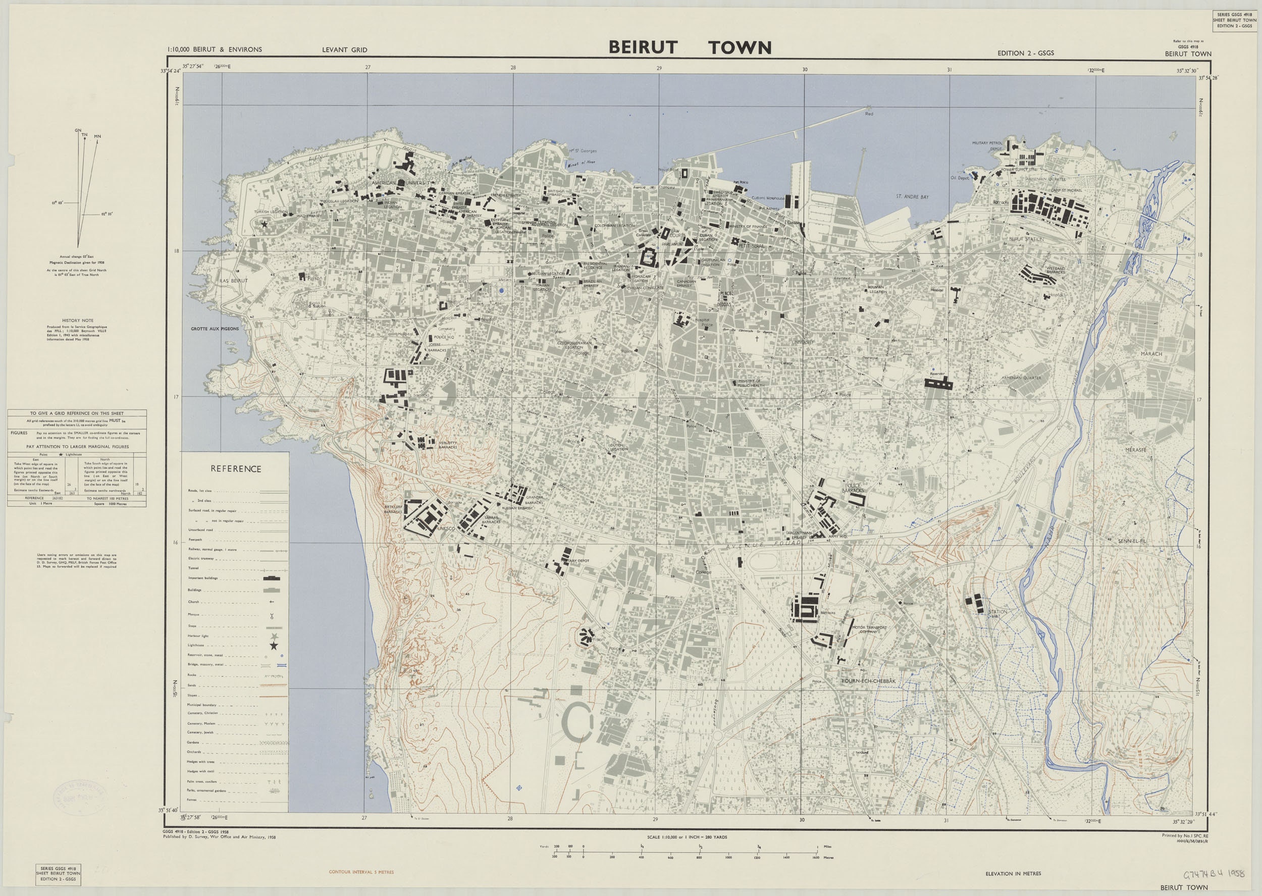 Beirut Vintage Map, Beirut Map, Beirut Map Print, Old Map of Beirut ...