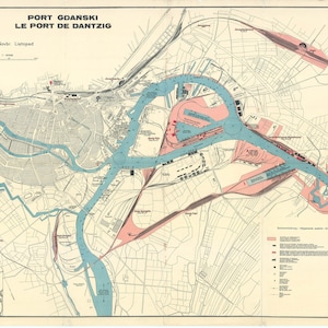 The Port of Gdansk Map, the Port of Danzig Map, Map of Danzig, Danzig ...