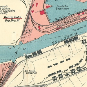 The Port of Gdansk Map, the Port of Danzig Map, Map of Danzig, Danzig ...